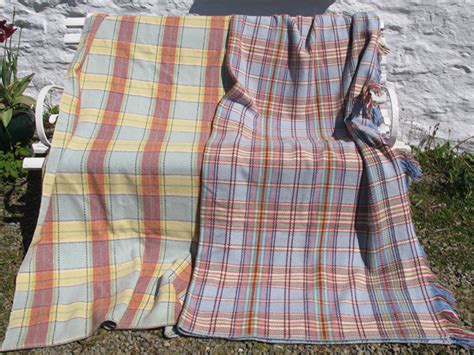 Pale Blue Fringed Welsh Blanket Jen Jones Welsh Quilts And Blankets