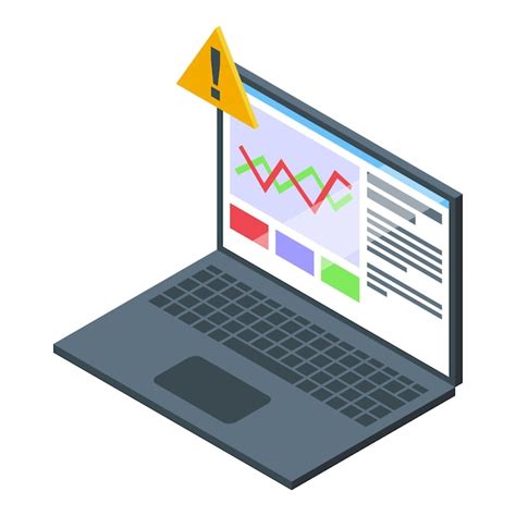 Premium Vector Isometric Laptop With Alert Flag And Data Analysis Premium Vector Isometric Laptop With Alert Flag And Data Analysis