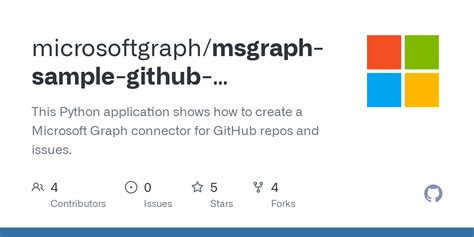 Github Microsoftgraph Msgraph Sample Github Connector Python This Python Application Shows