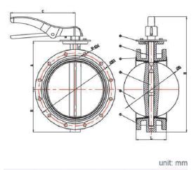 FlowX Manual Flanged Butterfly Valve ALLDISMO CO LTD