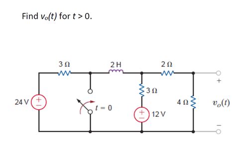 Solved Find Vo T For T 0 3 2 H 2 3 T 0 12V Chegg Com