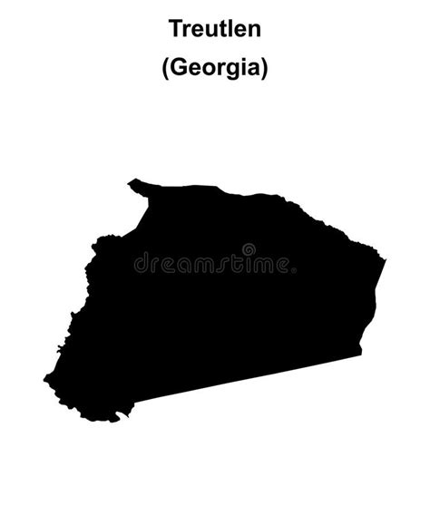Treutlen Outline Map Stock Vector Illustration Of Silhouette 357894469