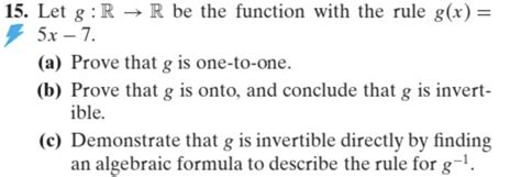 solved let g r→r be the function with the rule g x 5x−7
