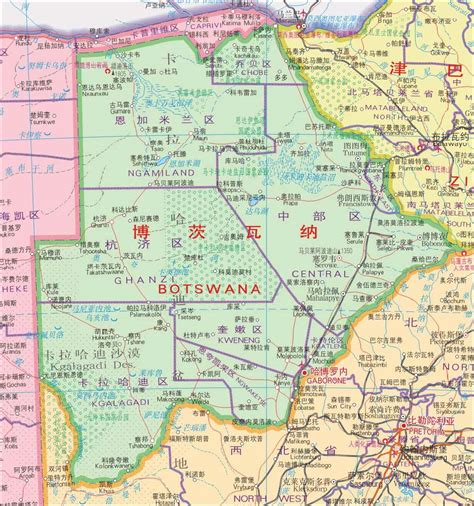 博茨瓦纳地图中文版高清 博茨瓦纳地图查询