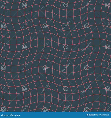 Conceptual Wireframe Warped Surface Outline Seamless Pattern Abstract