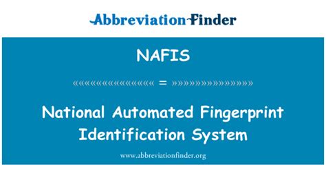 Nafis Significa Nacional Automatizado Sistema De Identificación De Huellas Dactilares National