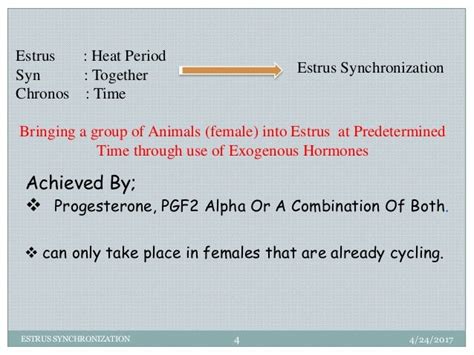 Estrus Synchronization Lecture 5 Estrus Synchronization Lecture 5