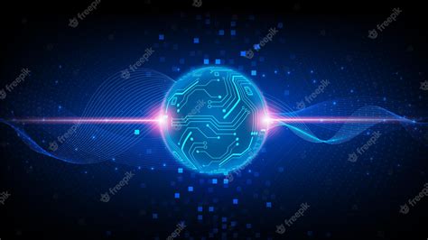 하이테크 디지털 데이터 연결 시스템 및 컴퓨터 전자 설계를 사용한 회로 기술 배경 프리미엄 벡터