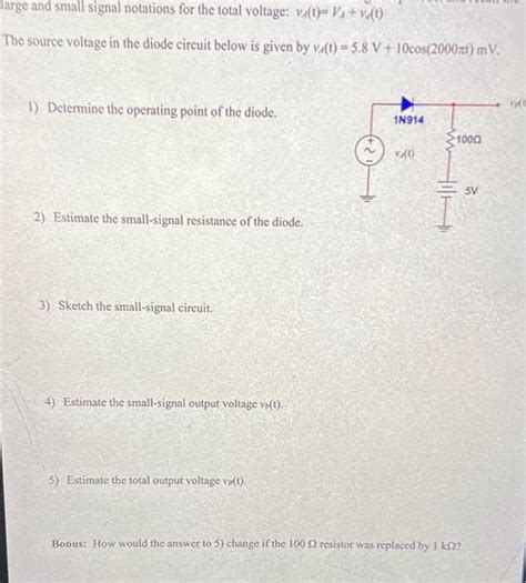 Solved Rge And Small Signal Notations For The Total Voltage Chegg