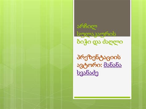 არჩილ სულაკაური ბიჭი და ძაღლი Pptx