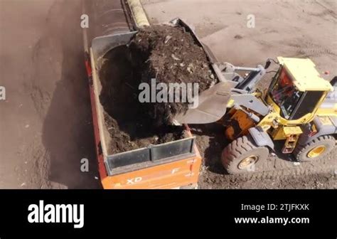 Industrial Compost Production Site Machines Screening Compost Piles