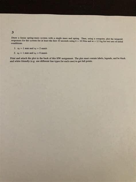 Solved 3 Draw A Linear Spring Mass System With A Single Mass