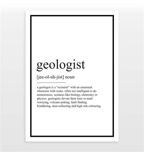 Geologist Definition Print Etsy