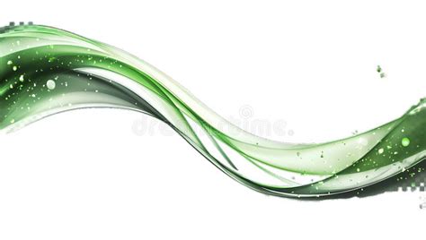 Elegant Green Flowing Abstract Design With Sparkles For Background Stock Illustration