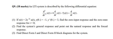 Solved Q Marks An LTI System Is Described By The Chegg