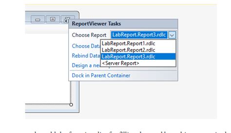 Report Viewer Task Not Giving Option To Choose Reports In Visual Basic