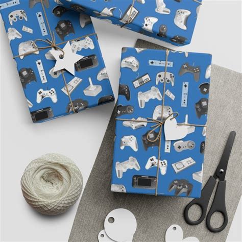 gamer wrapping paper etsy