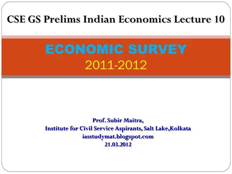 Cse Prelims 2012 Gs Indian Economics Lecture 10 Ppt
