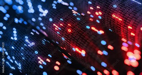 Hacking Red And Blue Digital Binary Code Matrix 01 Background Hacker