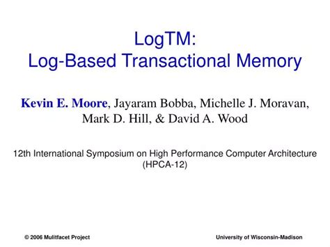 Ppt Logtm Log Based Transactional Memory Powerpoint Presentation