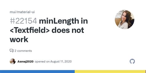 Minlength In Does Not Work · Issue 22154 · Muimaterial Ui · Github