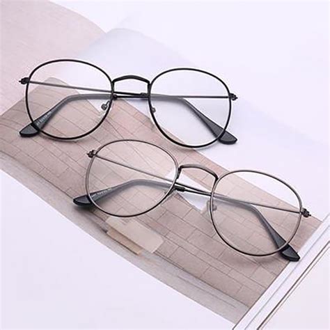 Women Men Simple Classic Gold Metal Frame Glasses Grandado