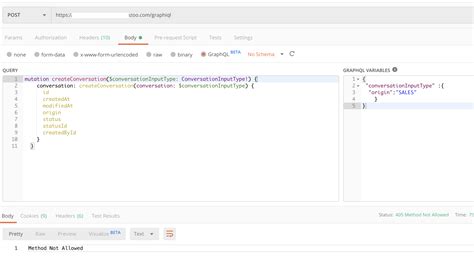 Android Running Mutation On Postman Returns Method Not Allowed Stack Overflow