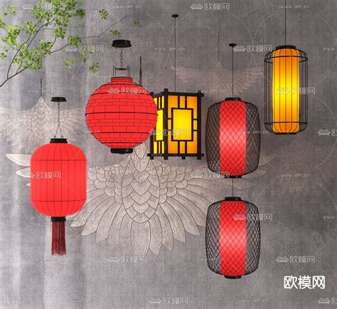 新中式灯笼3d模型下载 Id12029213 3dmax免费模型 欧模网