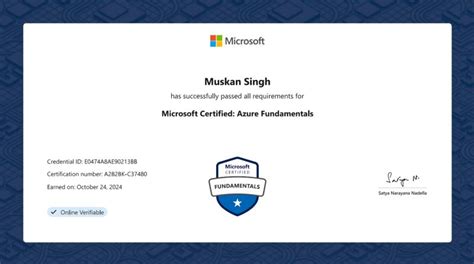 Muskan Singh On Linkedin Grateful To Have Earned My First Certification In Az 900 Looking Forward