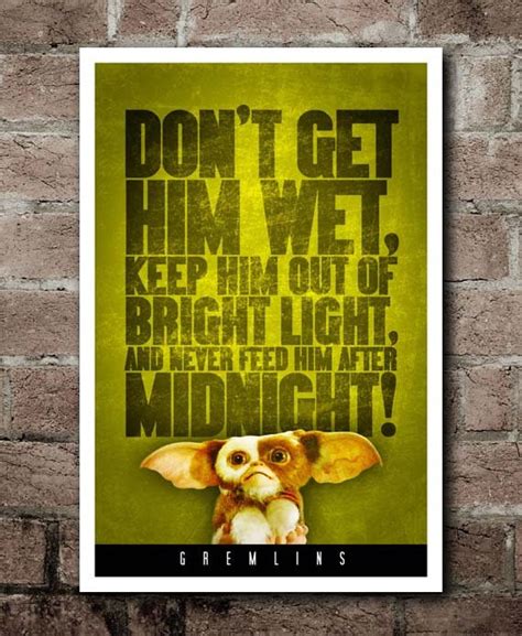 Gremlins Rules Movie Quote Poster Etsy