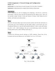 CS310 Assignment 2 V1 Docx CS310 Assignment 2 Network Design And