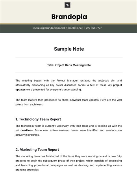 Free Blank Sample Work Note Template To Edit Online