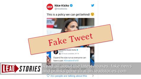 Fact Check Aoc Did Not Urge Company To Expand The Size Run So Everyone Can Have A Pair Lead