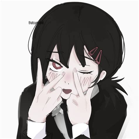 Thatcursedrat Higashiyama Kobeni Chainsaw Man Absurdres Highres Blinking Formal Clothes