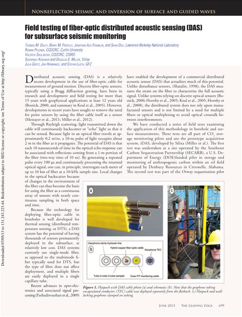 Pdf Field Testing Of Fiber Optic Distributed Acoustic Sensing Das For Subsurface Seismic