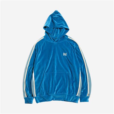 니들스 트랙 후드 벨루어 블루 Needles Kream