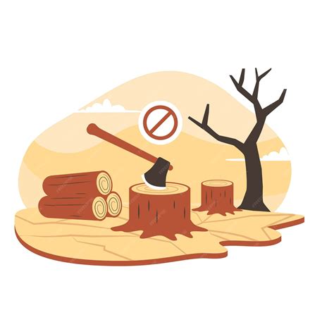 Premium Vector Deforestation And Exploitation Forest Illustration