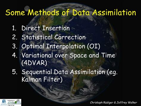 Ppt Remote Sensing Land Surface Modelling And Data Assimilation