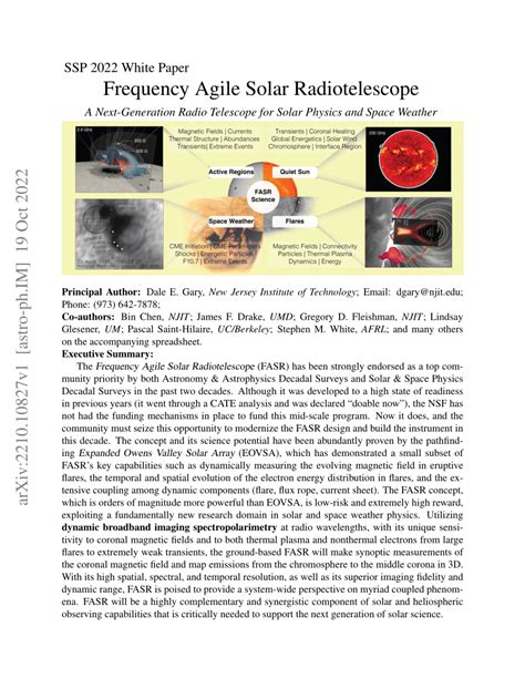Pdf Frequency Agile Solar Radiotelescope A Next Generation Radio