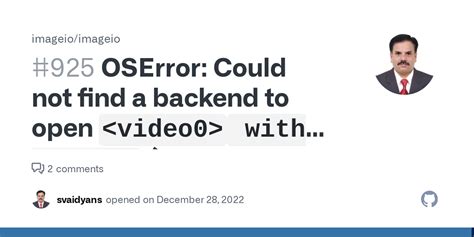 Oserror Could Not Find A Backend To Open ` `` With Iomode `r` · Issue