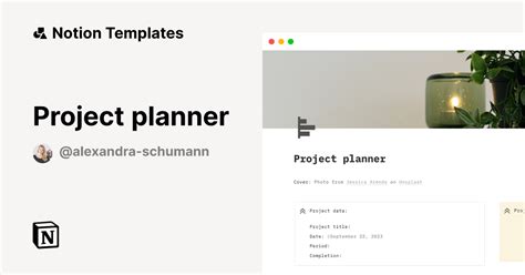 Project Planner Template Notion Marketplace