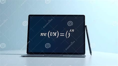 Digital Tablet With A Math Equation On The Screen And A Stylus Beside