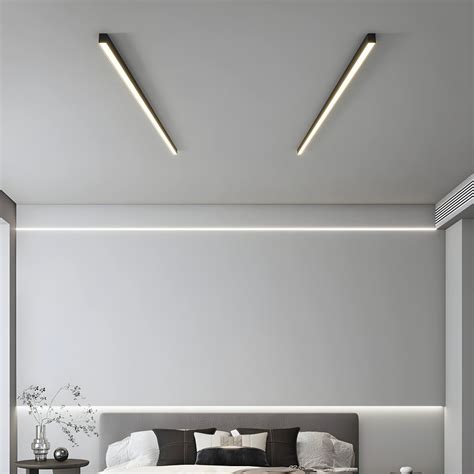 Modern Rectangular Black Flush Mount Ceiling Light With White Shade