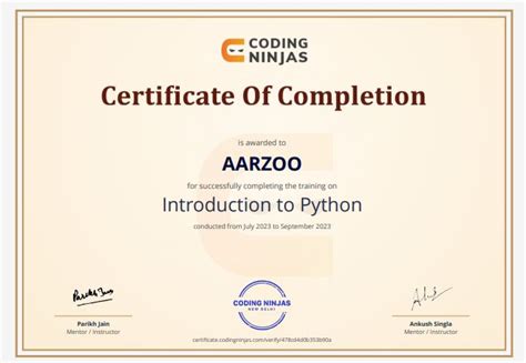 Aarzoo On Linkedin Pythonprogramming Certificationachievement