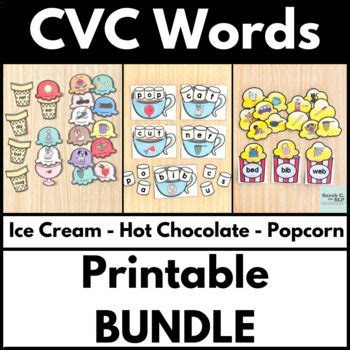 CVC Words Printable Bundle For Blending Decoding Encoding Skills In Reading Cvc Words