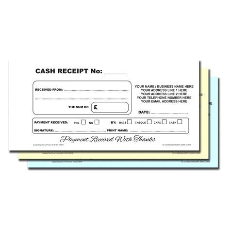 Ncr Custom Cash Receipt Triplicate Book 99x210mm 6 Book Pack