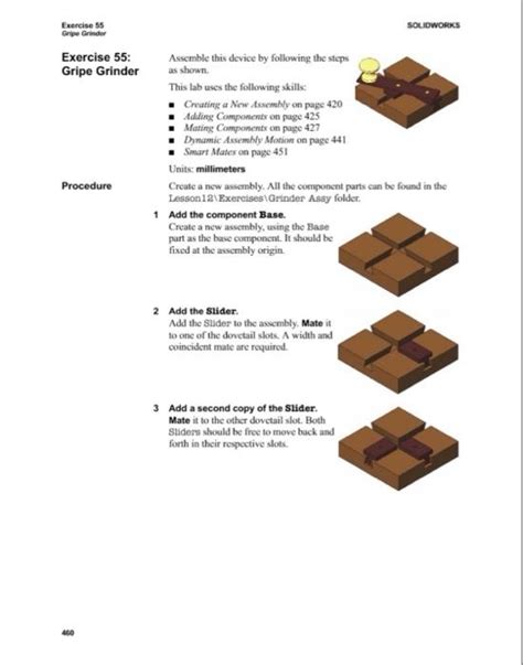 Solved Solidworks Exercises Gripe Grinder 4 Crank Assembly