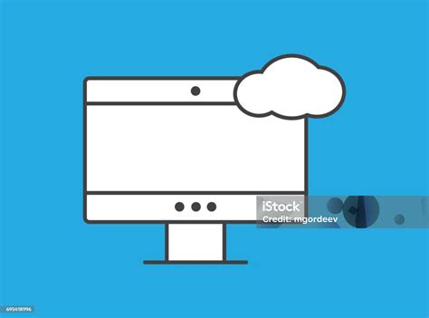 Syncing Computer Cloud Computing Network Big Data Analysis Ico Stock Illustration Download