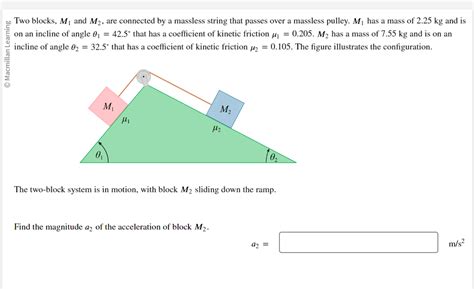 Solved Two Blocks M1 And M2 Are Connected By A Massless