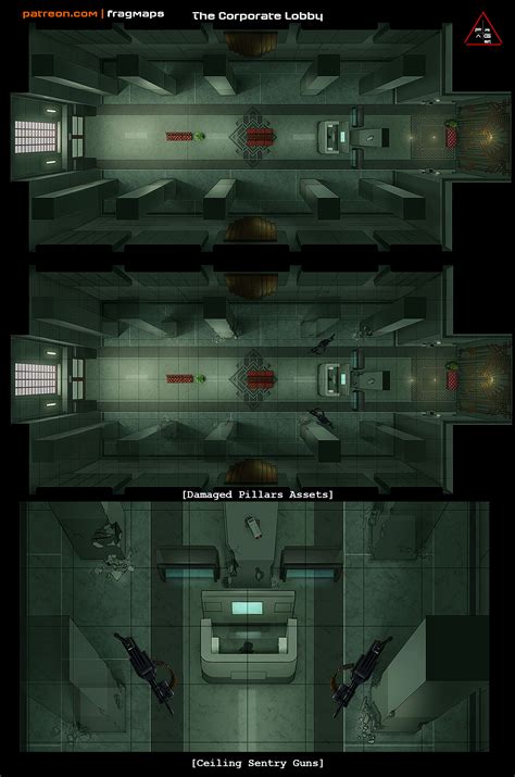 Matrix Inspired Corporate Lobby Battle Map Rcyberpunk2020